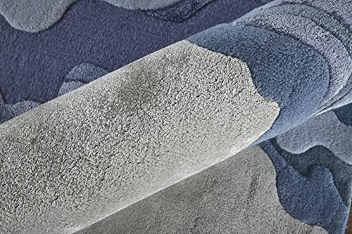 Feizy Serrano Modern Viscose Rug, Blue/Gray, 8' x 10' Area Rug