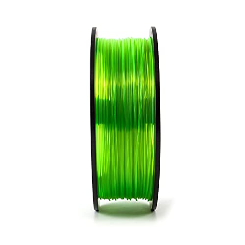 EX-ENERGY 3D Printer Filament PETG 1.75mm 1KG(2.2lbs) Spool , Dimensional Accuracy +/- 0.02 mm (Transparent Green)