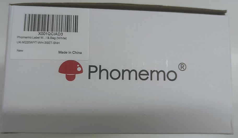 Phomemo Label Maker, Bluetooth Label Printer for Barcode, Address, Home, Mailing, Small Business, Clothing, Portable Label Maker Easy to Use with 3 Rolls Label & Bag