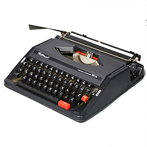 Wireless Typewriter Keyboard,Mechanical English Typewriter,Old Fashioned Typewriter,1980 Classic Nostalgia Portable Retro Manual Typewriter, Normal Use Vintage Typewriter,Black