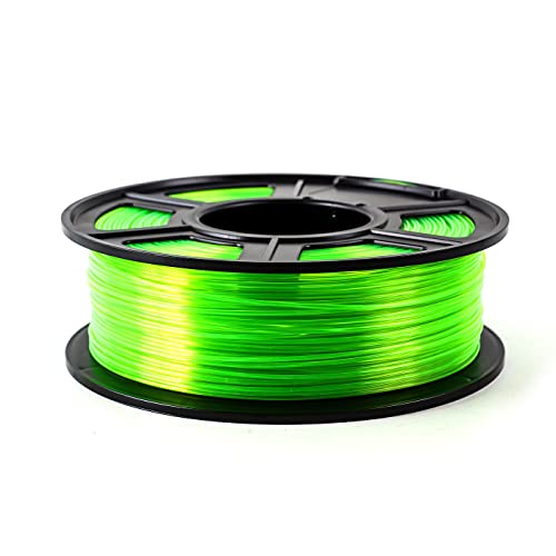EX-ENERGY 3D Printer Filament PETG 1.75mm 1KG(2.2lbs) Spool , Dimensional Accuracy +/- 0.02 mm (Transparent Green)