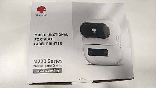 Phomemo Label Maker, Bluetooth Label Printer for Barcode, Address, Home, Mailing, Small Business, Clothing, Portable Label Maker Easy to Use with 3 Rolls Label & Bag