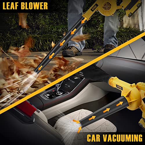 Cordless Leaf Blower for Dewalt 20V Max Battery, 2-in-1 Electric Leaf Blower & Vacuum for Yard Cleaning(Battery Not Included)