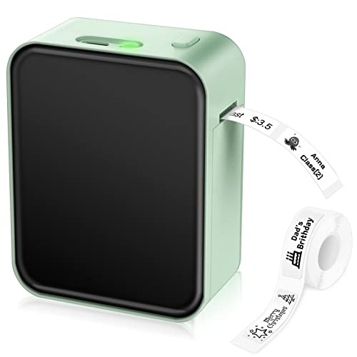 Vasttron Label Maker Machine Thermal Bluetooth Label Printer with Tape Inkless Rechargeable Mini Labeler Small Handheld Sticker Maker with Multiple Templates for Office Home Storage Organizing
