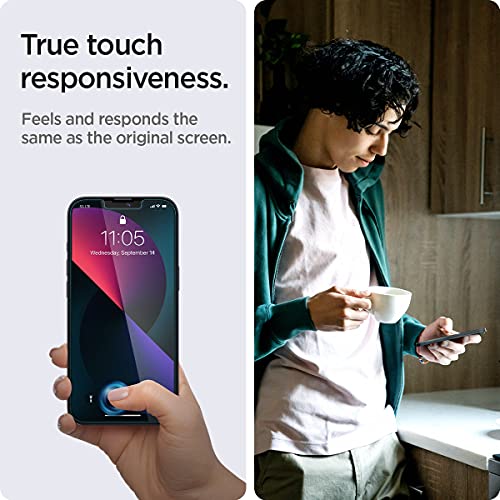 Spigen Tempered Glass Screen Protector [GlasTR EZ FIT - Privacy] Designed for iPhone 14 / iPhone 13 Pro/iPhone 13