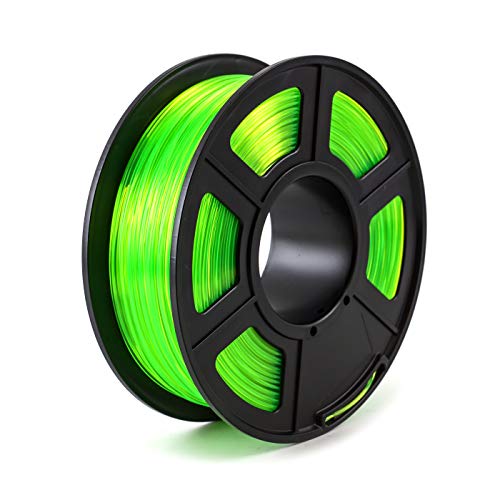 EX-ENERGY 3D Printer Filament PETG 1.75mm 1KG(2.2lbs) Spool , Dimensional Accuracy +/- 0.02 mm (Transparent Green)