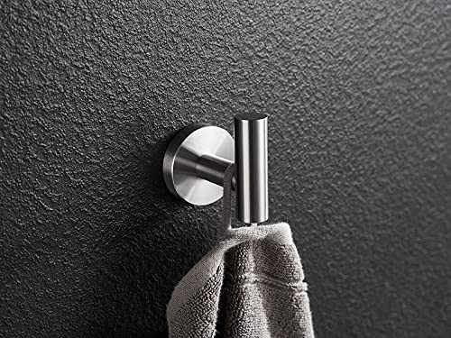 Kangdesi Bathroom Wall Towel Hooks, Coat Robe Clothes Hook (2 Pack), SUS304 Stainless Steel Brushed Hook Modern Wall Hook Holder for Kitchen Garage Hotel Wall Mounted