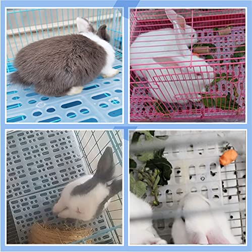 4 Pcs Rabbit Feet Pad Plastic Bunny Cage Floor Mat Foot Resting Hole Leak Water Nest Mat Pet for Small Animal Hamster Rat Chinchilla Guinea Pig Cats Dogs (White)