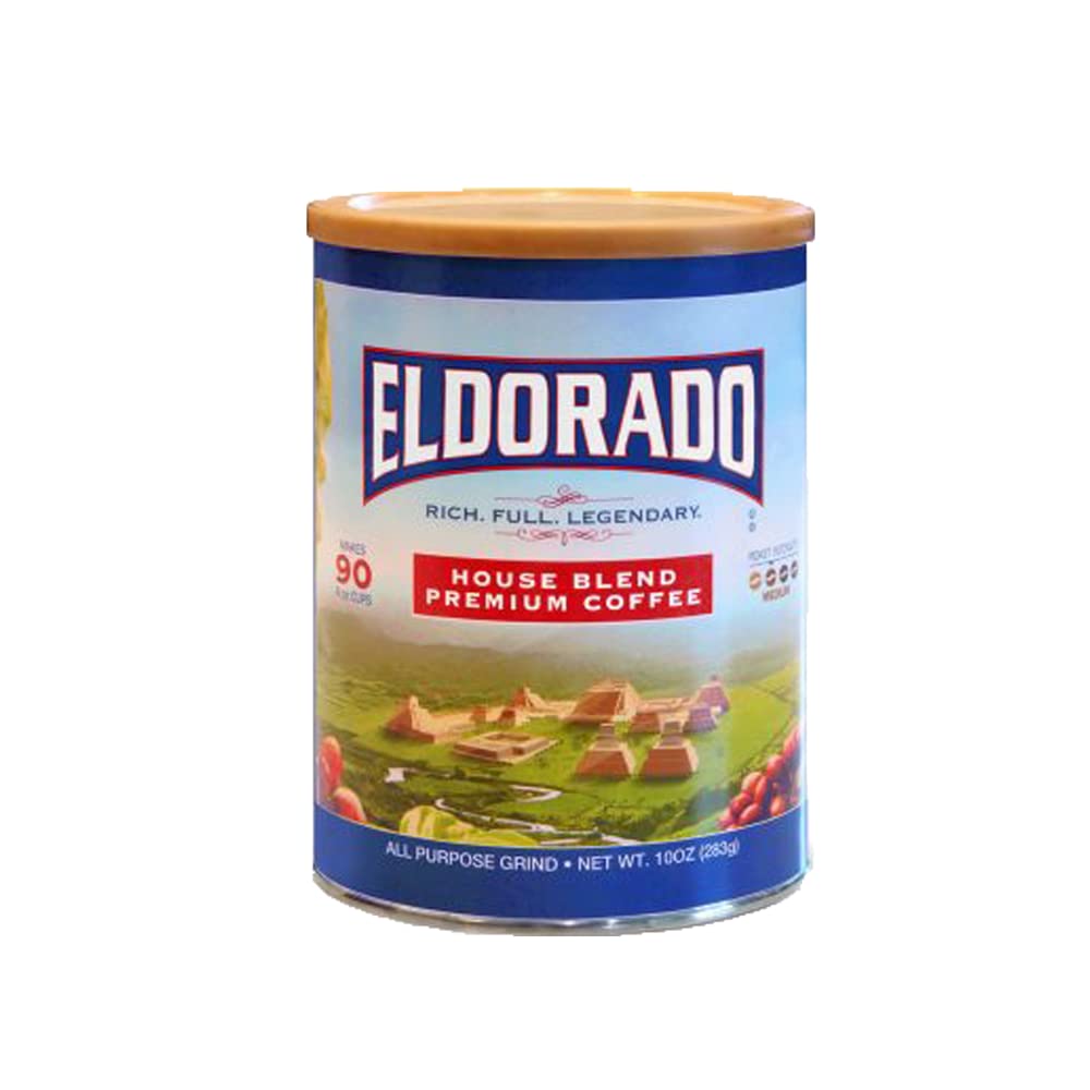 Eldorado Coffee Premium Colombian Coffee Blend 100% Arabica Coffee- Full City Roast - Central America and Colombian - Ground, 10 oz Can