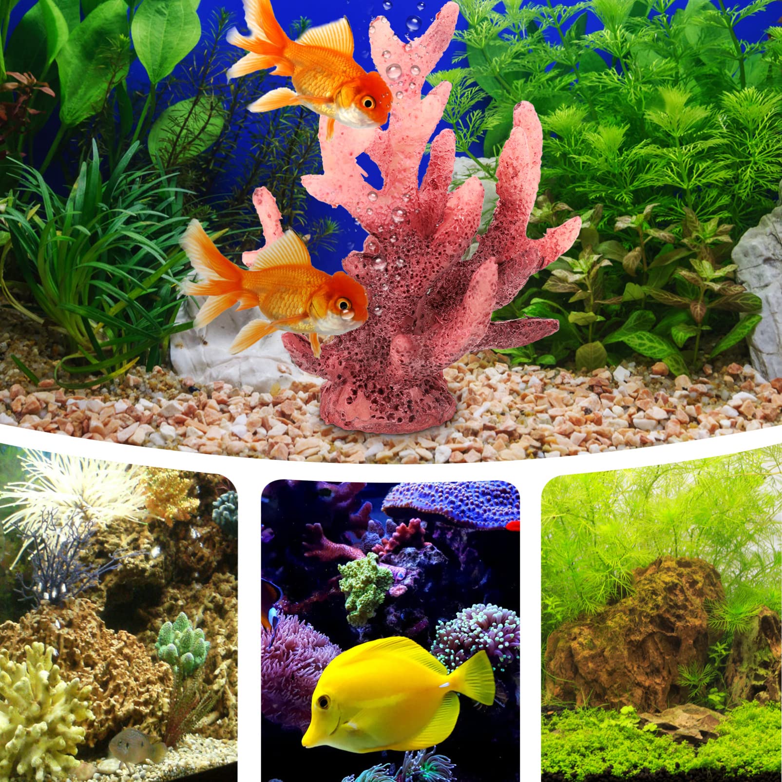 POPETPOP 4Pcs Fish Tank Plant Resin Coral Decor Artificial Coral Aquarium Coral Home Landscape Coral Decor