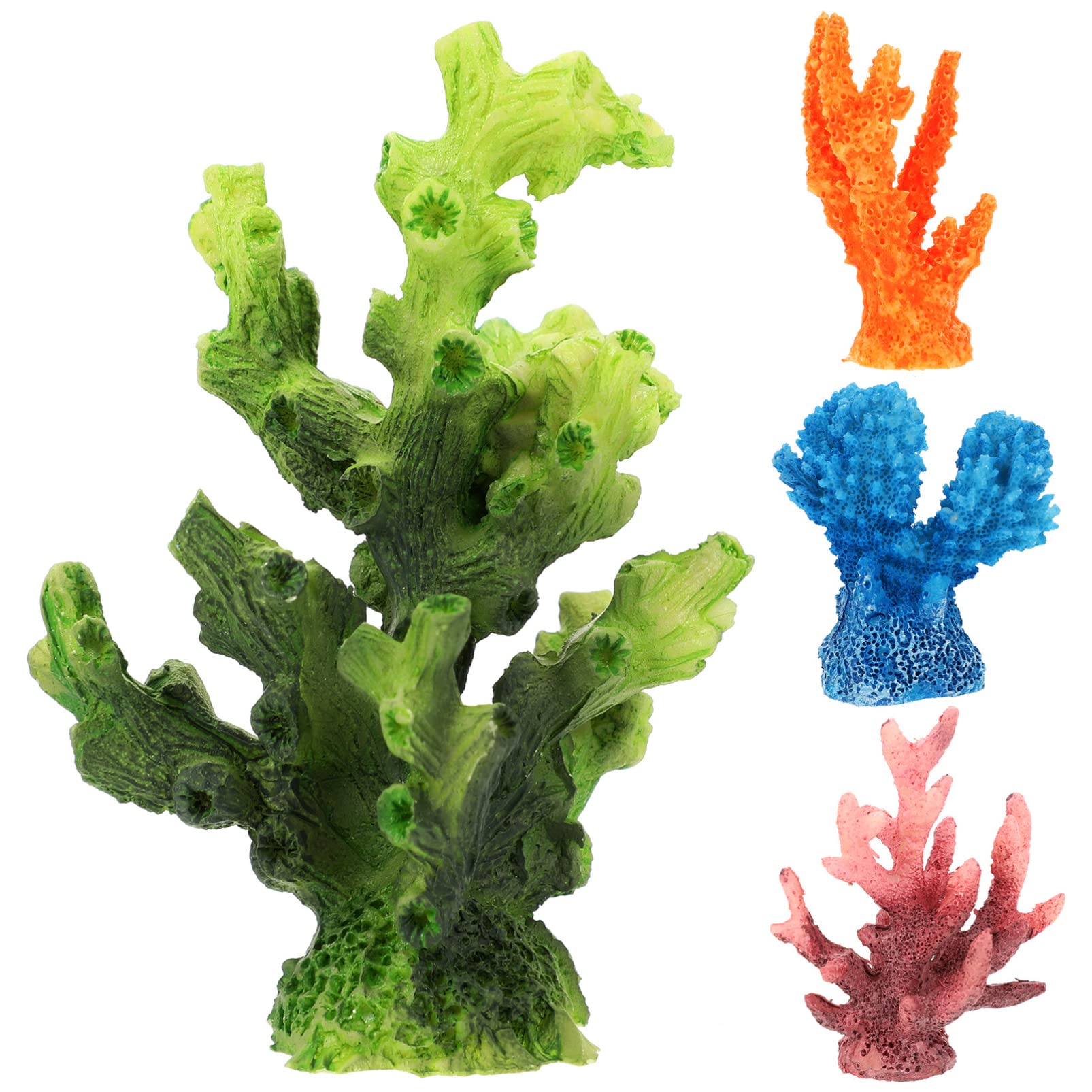 POPETPOP 4Pcs Fish Tank Plant Resin Coral Decor Artificial Coral Aquarium Coral Home Landscape Coral Decor