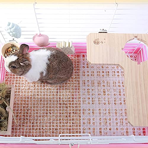 4 Pcs Rabbit Feet Pad Plastic Bunny Cage Floor Mat Foot Resting Hole Leak Water Nest Mat Pet for Small Animal Hamster Rat Chinchilla Guinea Pig Cats Dogs (White)