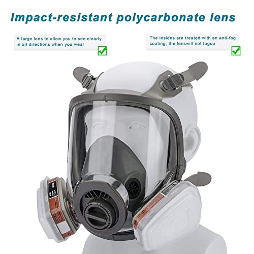 FNWD Reusable Full Face Mask with Activated Carbon Air Filter, Protect Against Gas,Paint,Dust,Chemicals and Other Work Protection(for 6800)
