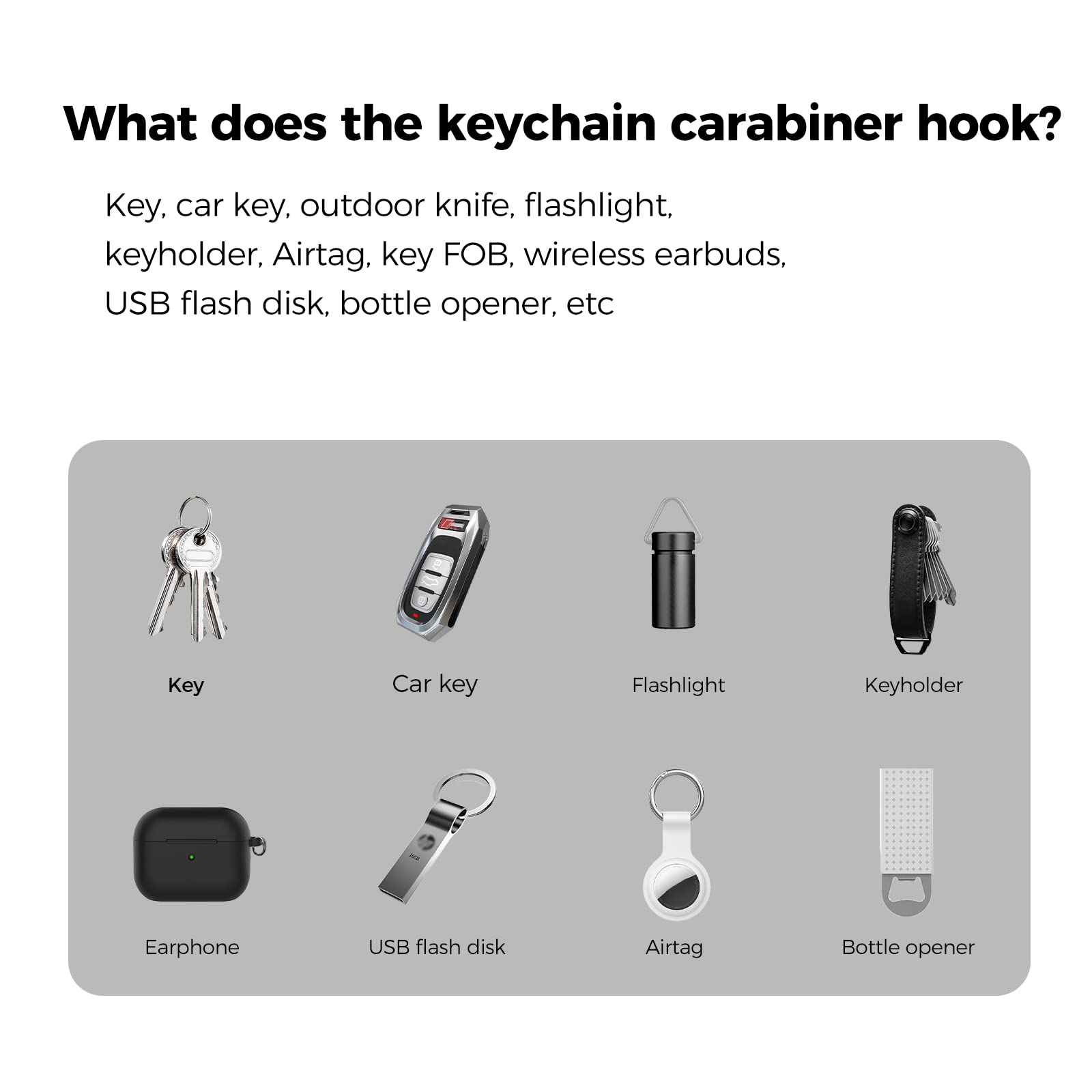 MONOCARBON Keychain Clip Carbon Fiber Surface, Small Carabiner Keychain Hooks, Auto Locking Key Clip, Durable and Cool for EDC. (Twill Carbon)