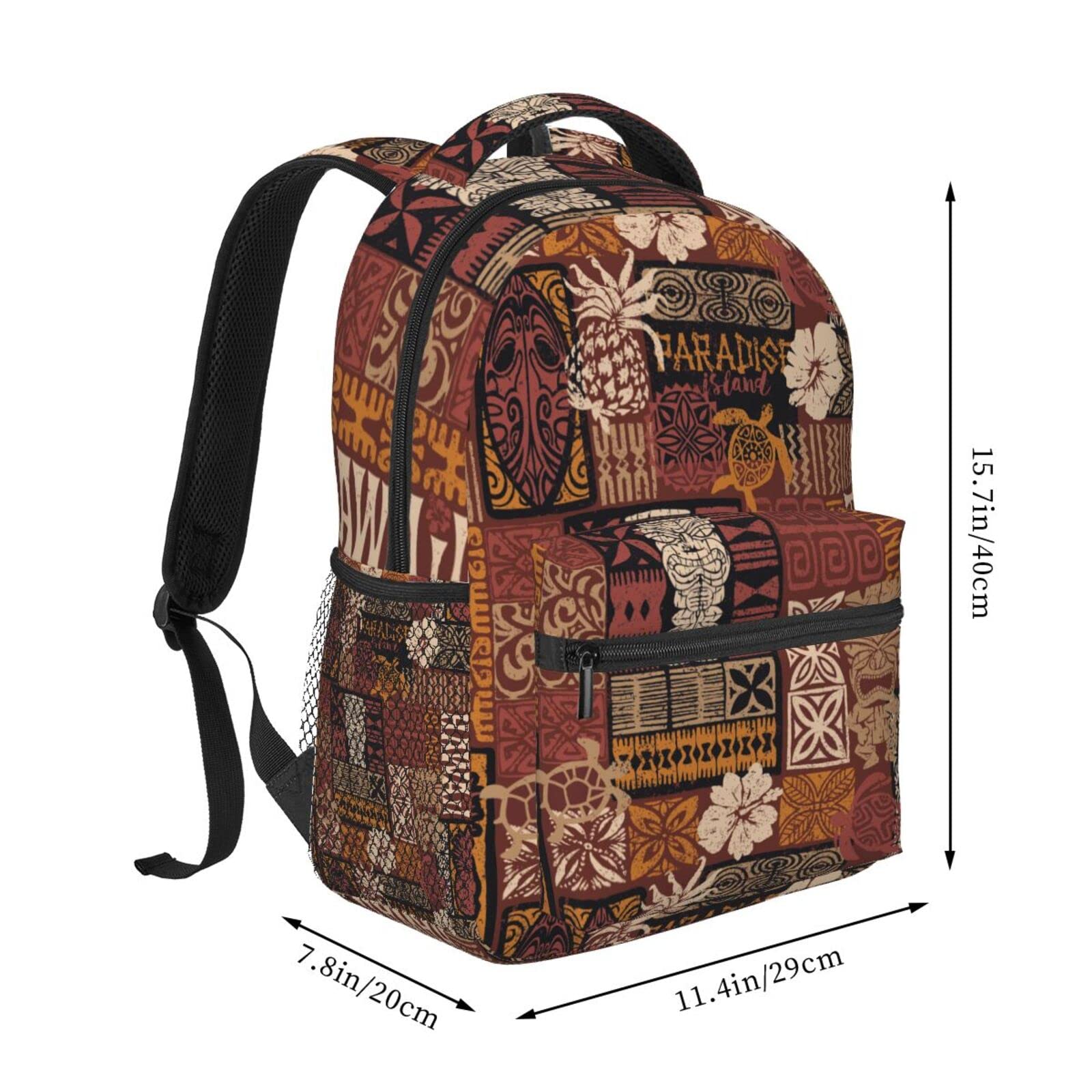 ASYG Hawaii Style Backpack Hawaiian Tribal Element Laptop Backpack Hawaii Tablet Bag Beach Bag Laptop Bag