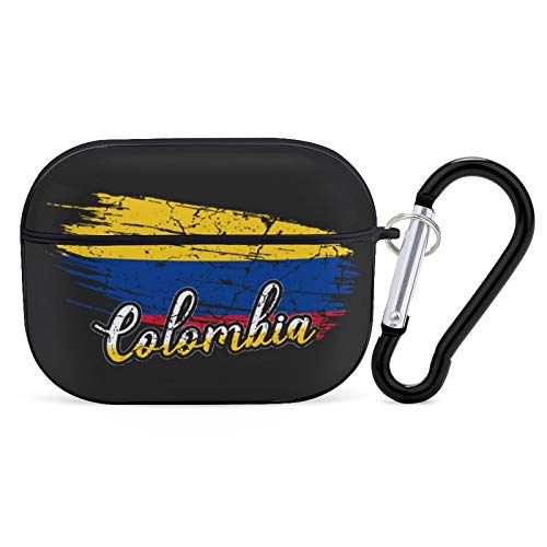 Colombian Flag Vintage Airpods Case Cover for Apple AirPods Pro Cute Airpod Case for Boys Girls Silicone Protective Skin Airpods Accessories with Keychain