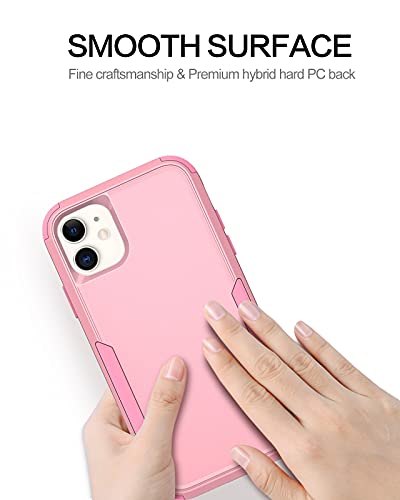 BENTOBEN iPhone 11 Case, Phone Case iPhone 11, Heavy Duty 3 in 1 Full Body Rugged Shockproof Hybrid Hard PC Soft TPU Bumper Drop Protective Girls Women Boy Men Covers for iPhone 11 6.1", Pink Design