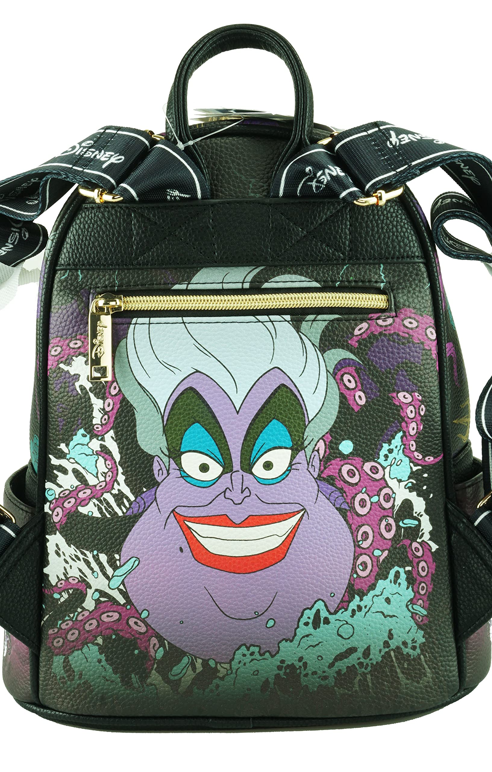 Wondapop Disney Ursula 11" Vegan Leather Fashion Mini Backpack