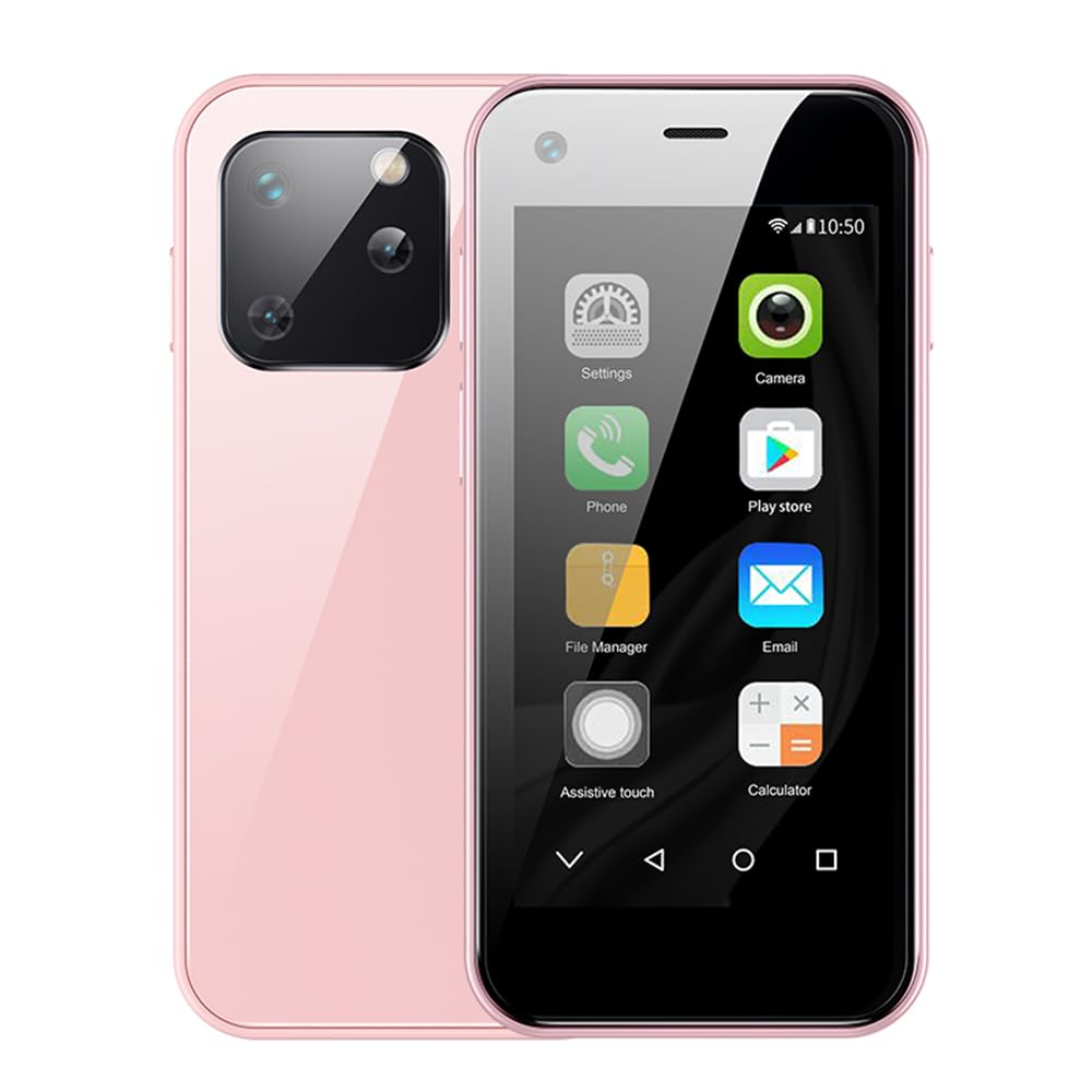 SOYES XS13 Super Mini 3G Smartphone Android 6.0 Portable Small Mobile Phone 2.5'' 1GB RAM 8GB ROM Backup Cellphone Lightweight 1000mAh 5MP Student Cellphone Quad Core Celular (Pink)