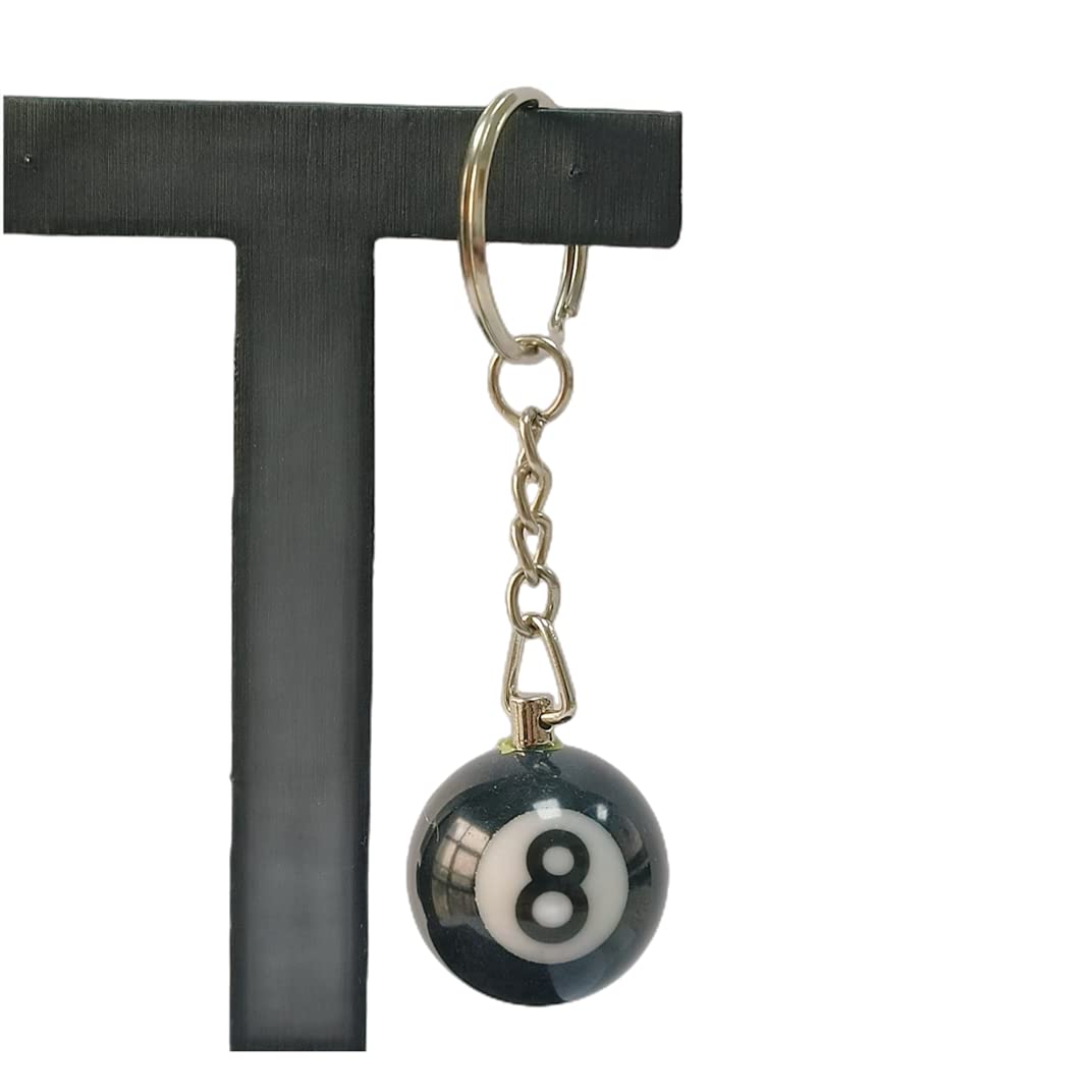 MauSong 8 Ball Keychain Creative Key Chain Diameter 0.98 In Pendant Decorative Small Pendant Creative Key Chain