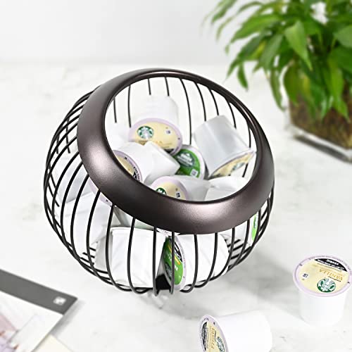 Coffee Pod Holder, Large Capacity K Cup Holder and Espresso Pod Holder, Coffee Pod Organizer for Keurig Kcup Storage and Espresso Capsule Holder, Coffee Pod Storage (Brown)