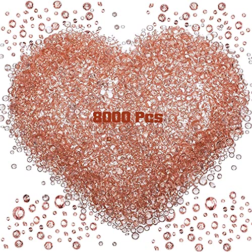 8000PCS Luxury Shiny Rose Gold Crystal Diamond for Wedding Bride Show Birthday Bachelorette Party Table Decorations