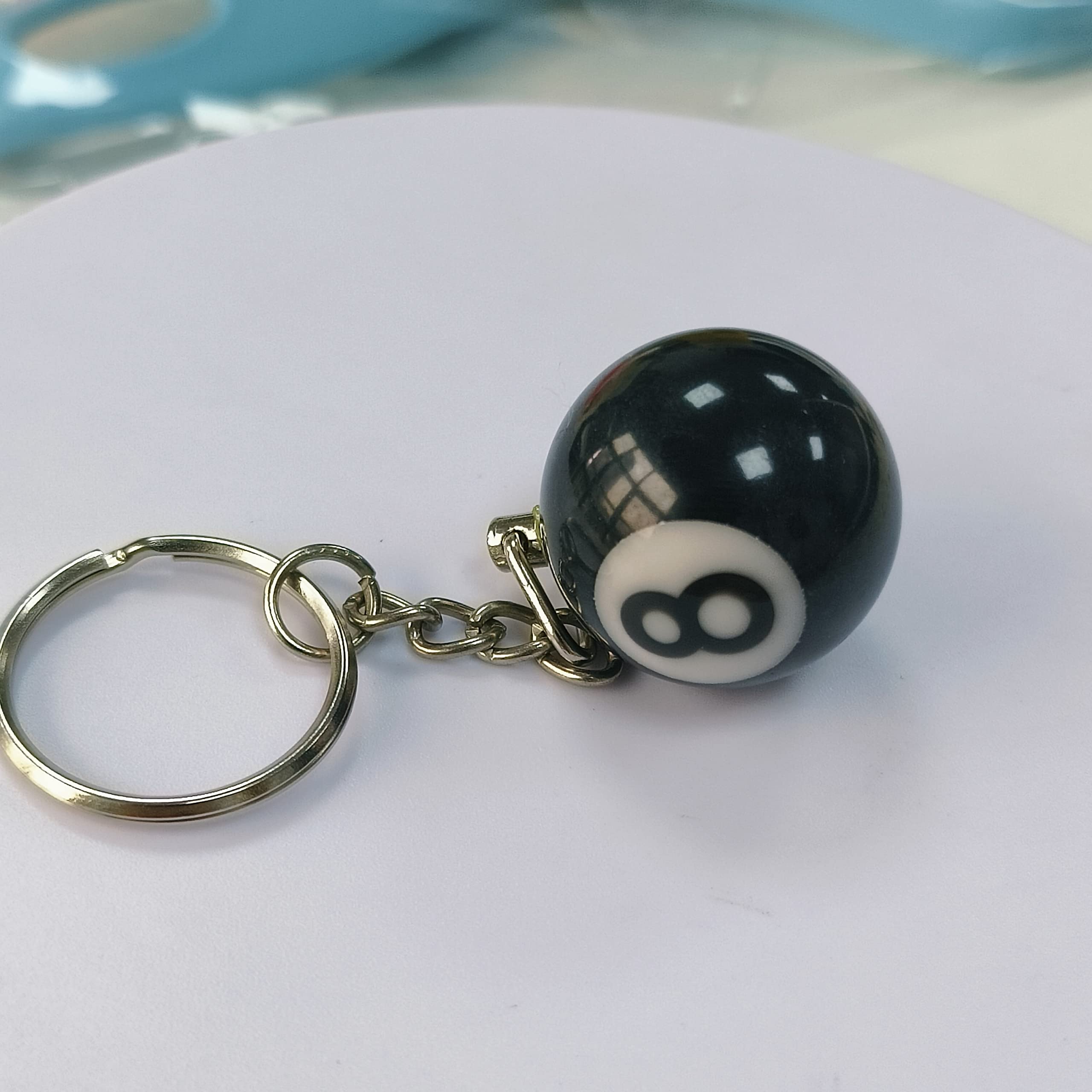 MauSong 8 Ball Keychain Creative Key Chain Diameter 0.98 In Pendant Decorative Small Pendant Creative Key Chain