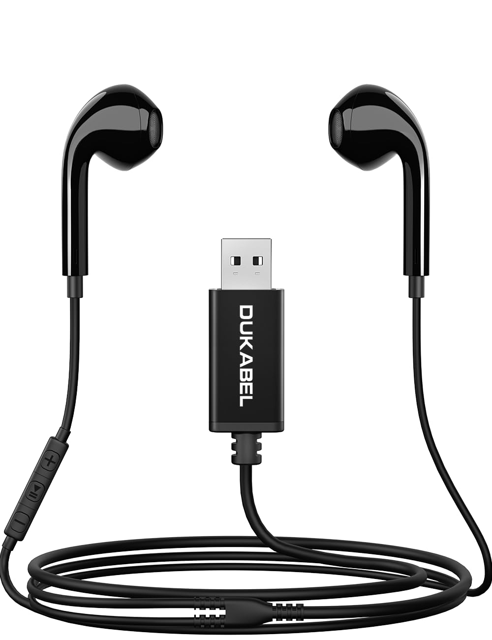 DUKABEL USB Wired Earbuds, USB Headphone with Mic for PC/ PS4/ PS5, 6FT in-Ear Stereo Earphones Headsets with Volume Control for Office Live Broadcast Gaming