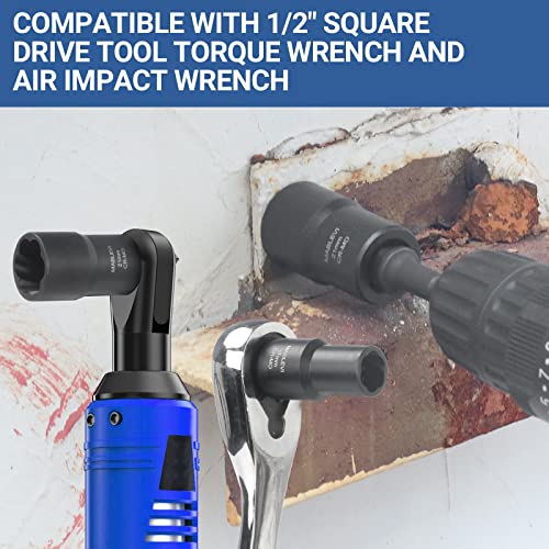 MABLEVI Bolt Nut Extractor Set with Center Punch Bar, 6PCS 1/2" Drive Impact Lug Nut Remover Socket Tool, Wheel Lock Removal Kit for Damaged, Frozen, Studs, Rusted, Rounded-Off Bolts, Nuts & Screws