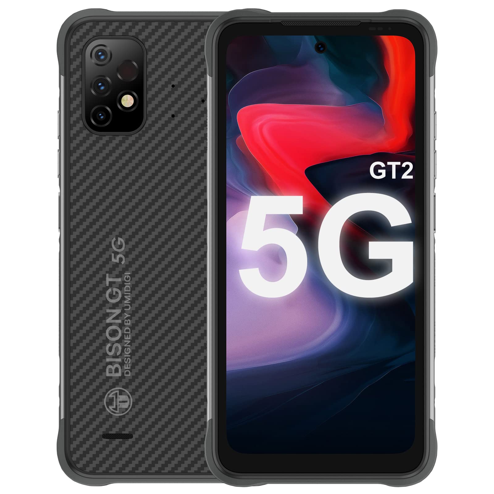 UMIDIGI Bison GT2 5G Rugged Smartphones Unlocked, 8G+128GB Android 12 Waterproof IP68/IP69K MediaTek Dimensity 900 6nm 64MP Primary Camera 6.5" FHD 6150mAh Fast Charge NFC Cell Phone