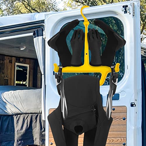 Generic Heavy Duty Diving Hanger Wetsuit Bootie Scuba Boots Gloves Dry Rack Deluxe Snorkeling Dry Drain Hangers for Camping Boating, Yellow