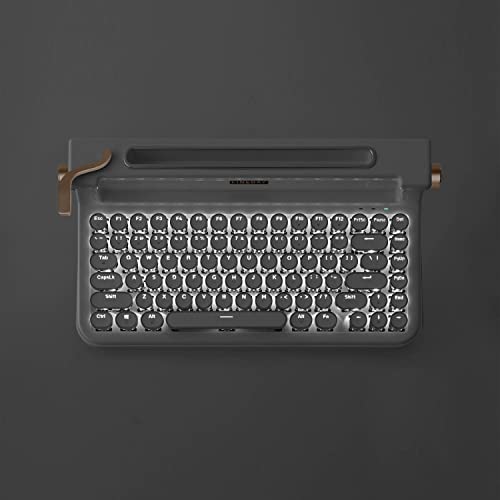 FINEDAY Keyboard 3.0, Blue Switch, Retro Mechanical Keyboard, Typewriter Designed, Bluetooth 5.0 & USB up to 4 Devices, for Desktop PC/Laptop Mac/Phone (83 ABS Keycap - White)