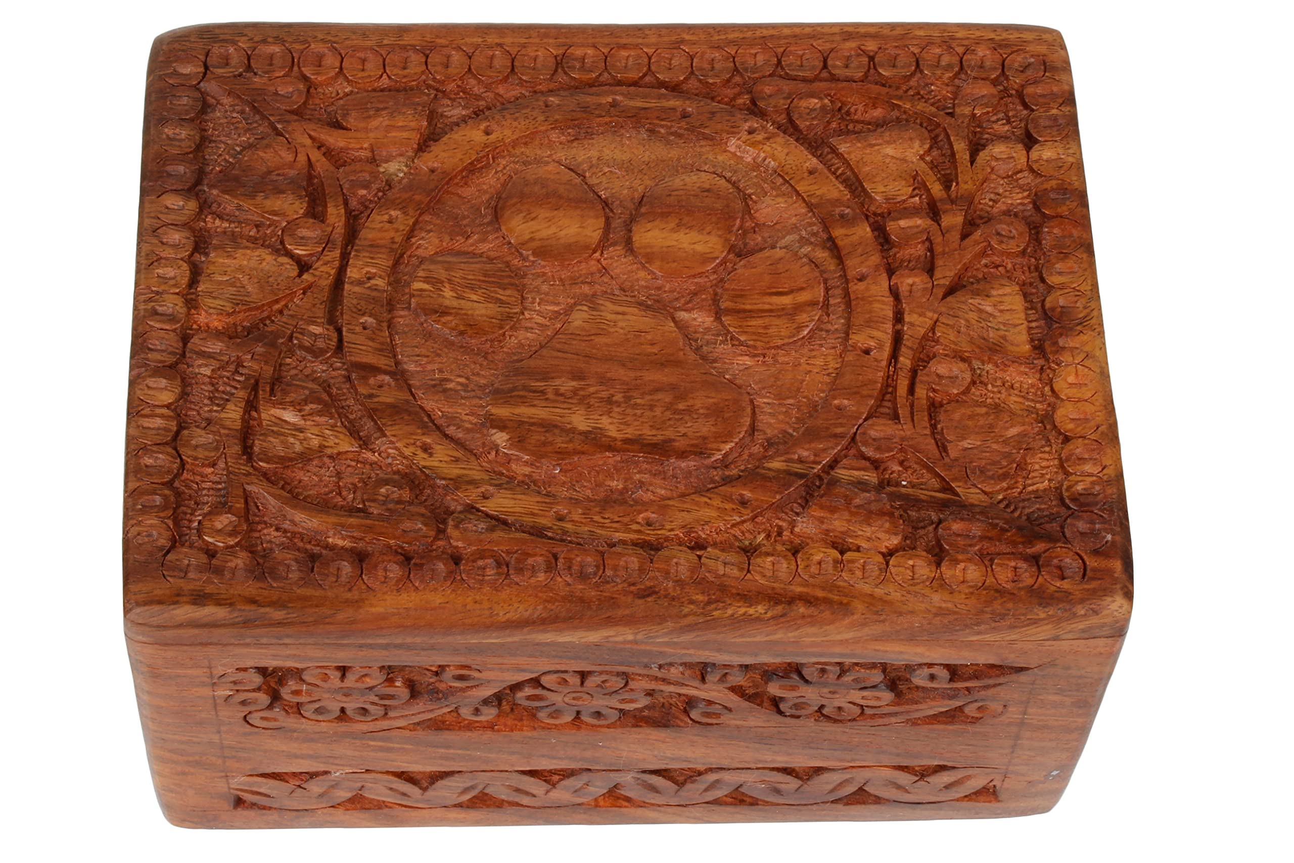Wooden Pet Memorial Cremation Urns for Ashes Pet Urn Wood Keepsake Paw Box Urns for Cat Dogs Ashes | Cat Memorials