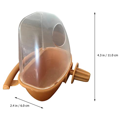 POPETPOP 2pcs Food Water Bird Cup Hooded Bird Cage Plastic Cup Bird Food Bowl Cups Bird Waterer Food Feeder Dispenser