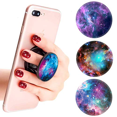 4 Pack Foldable Expanding Cell Phone Finger Stand Holder Compatible with All Smartphones and Tablets Purple Galaxy Starry Sky Nebula
