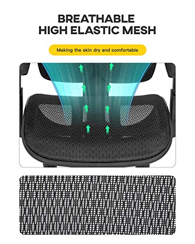 Office Chair Ergonomic Desk Chair Mesh Computer Chair with Arms Lumbar Support Swivel Rolling High Back Task Chair,Black