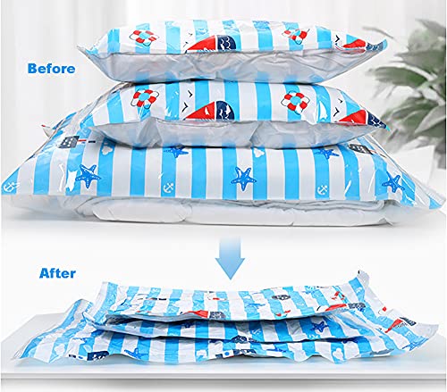 Vacuum Storage Bags Space Saving Bags for Comforters Clothes Pillow Bedding Blanket Storage, Free Travel Hand Pump Included, Double Zip Lock Seal & Leak Valve (4 Pack Medium - 28 * 20 inches)