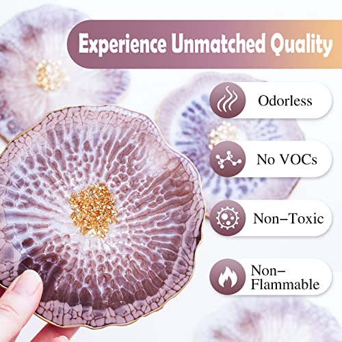 NIUB Epoxy Resin Kit - 19oz Resin and Hardener - Crystal Clear, Non-Toxic, No Bubble, Self-Leveling, Easy for Beginners - Deep Pour