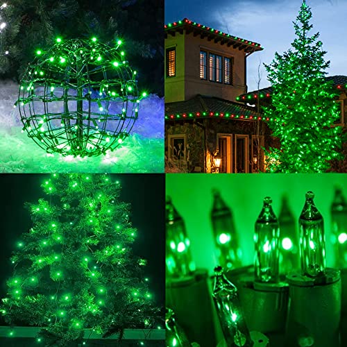 Dazzle Bright Green Christmas Lights with Green Wire, 33FT 150 Count Incandescent Christmas Tree String Lights with UL Certified Christmas Decorations for Indoor Outdoor Xmas Yard Party Decor