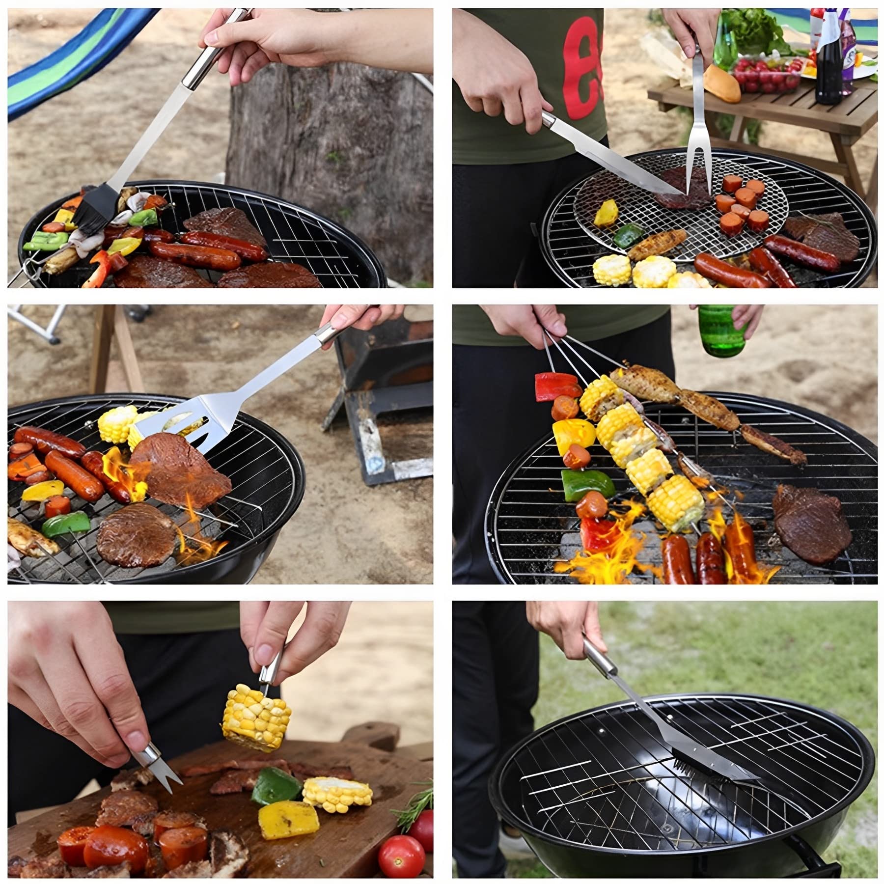 Grill Accessories Set BBQ Gifts - 18PCS Flat Top Barbecue Tools Kit for Camp Chef - Grilling Accessories for Outdoor Grill for Men - Stainless Steel Utensils Set with Spatula Fork Tongs