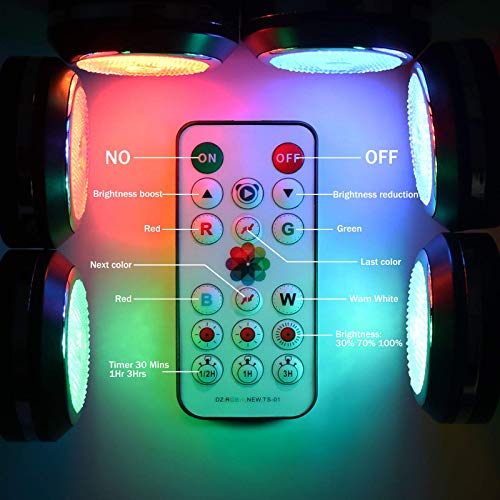 MFOX Battery Lights Under Cabinet Lighting, Puck Lights with 2 Remote Control 6 Pack and LED Color Changing Wireless Ceiling Light with Timer, Dimmable Closet Lights, Led Lights for Bedroom.
