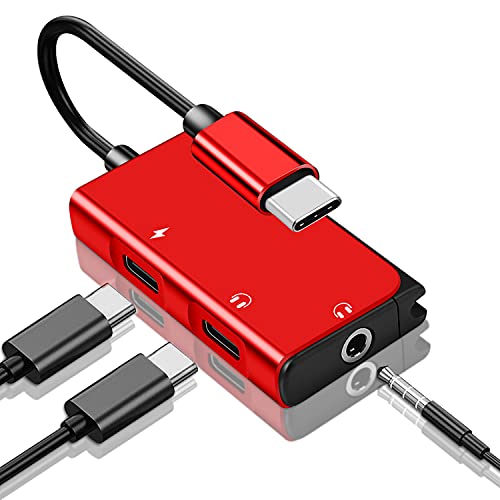 Samsung Galaxy S22 Ultra Headphone Adapter, 3 in 1 USB C to 3.5mm& USB C Headphone Jack and 60W PD Charging Adapter Compatible with Google Pixel 5/4/4XL/3, iPad Pro, Samsung Galaxy S22/S22+/S21/S21FE