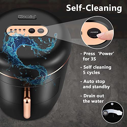 KUMIO Ice Maker Countertop, Retro Design Bullet Clear Ice 10pcs in 8Mins, 33Lbs/Day, 2.5Qt Water Reservoir & 2 Ice Size (S/L), Self-Cleaning Portable Ice Machine with Ice Basket and Scoops
