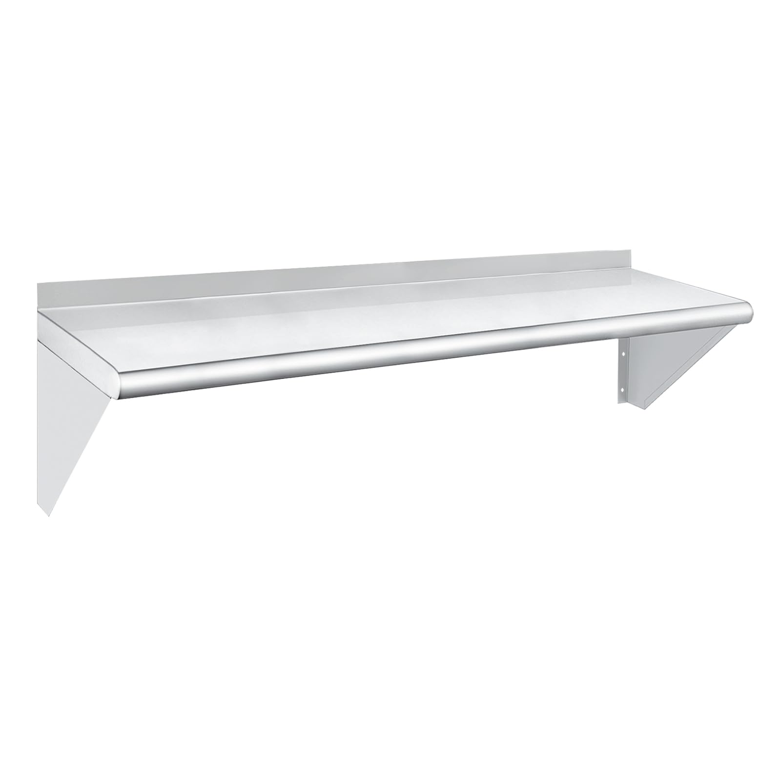 HARDURA Stainless Steel Shelf 12" x 48", 250lb Commercial Shelves Wall Mount Metal Shelving with Backsplash and Brackets for Kitchen, Restaurant, Laundry Room and Home