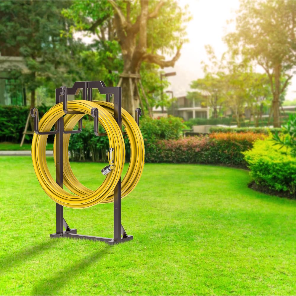 Skycarper Garden Hose Reel Holder Water Hose Hanger Organizer Stand,Bronze