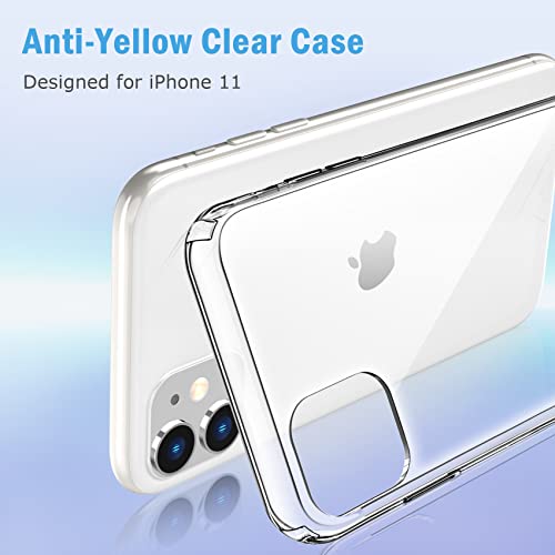 JJGoo Compatible with iPhone 11 Case, Clear Crystal TPU Phone Cases Shockproof Bumper Cover Anti-Scratch Protective Slim Thin Phone Case for iPhone 11 6.1inch
