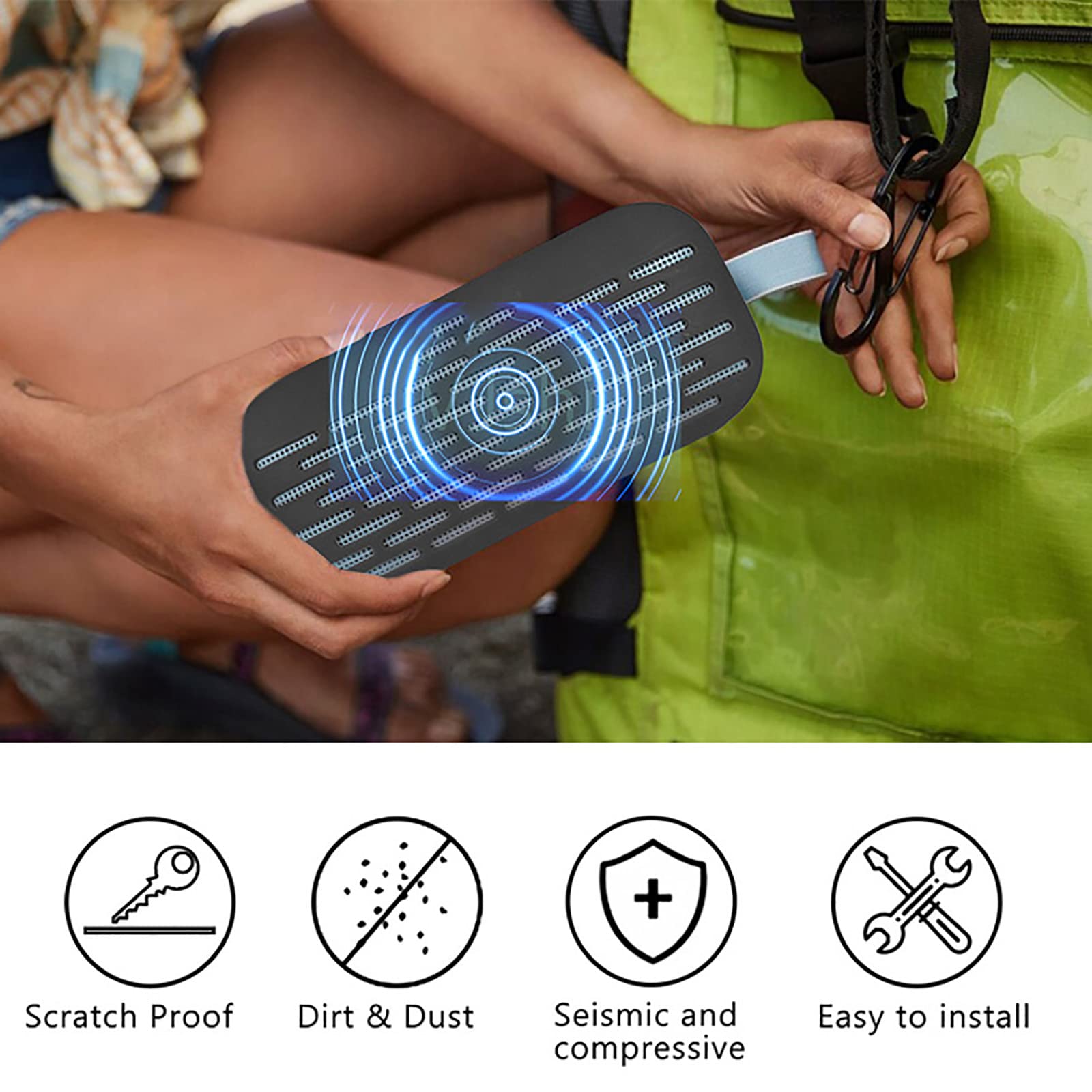 HUAYUWA Silicone Cover Sleeve (Black) Compatible for Bose SoundLink Flex Bluetooth Portable Speaker
