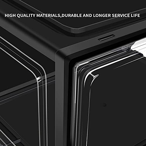 mupera X-Large Shoe Storage Box - Upgrade Black Shoe Bins(2023 New), Stackable Sneaker Storage Boxes, Hardtop Plastic Shoe Storage Organizer Bin with Lid, Sneaker Shoe Holder Containers for Closets