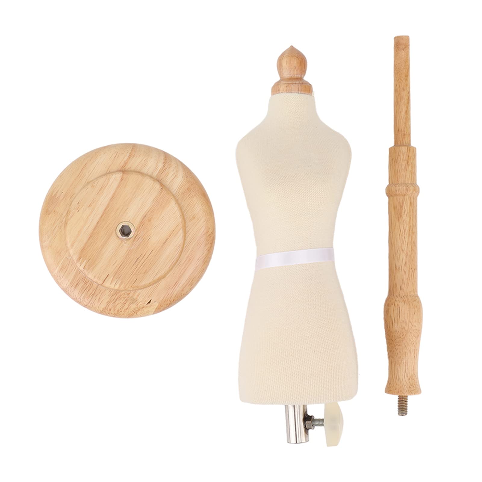 Female Mannequin with Stand, 18-23in Height Adjustable Dress Form Manikin Body with Wooden Base, Pinnable Mannequin Body Dress Jewelry Display for Sewing Dressmakers