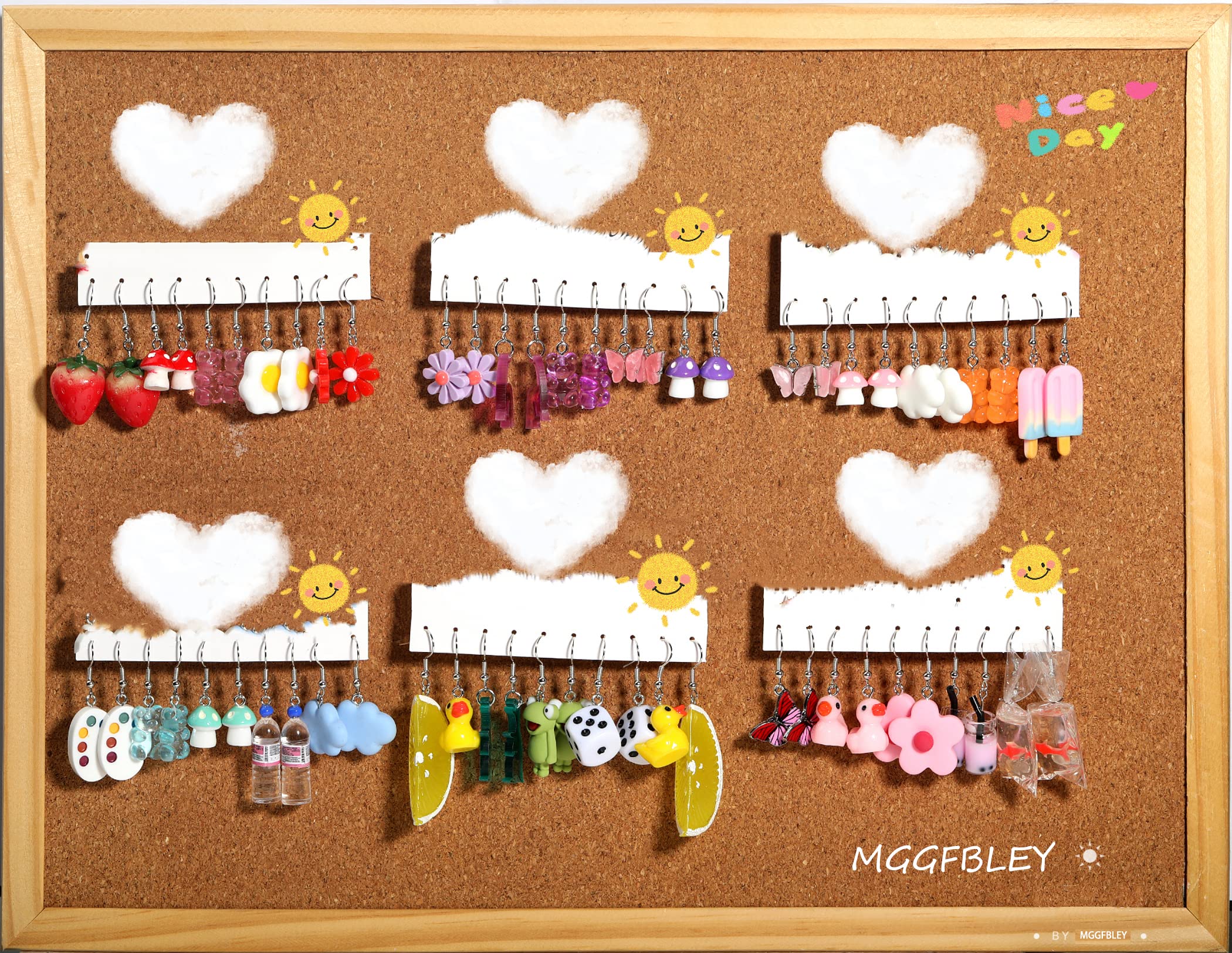 30 Pairs Fun Zinc Earrings Weird Aesthetic Weirdcore Kawaii Funny for Women